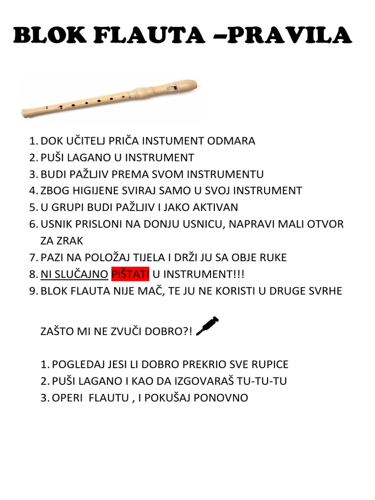 Blok Flauta... Pravila | PDF