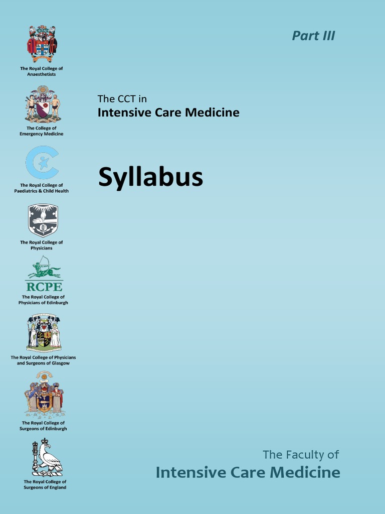 CCT in Icm Part III - Syllabus 2017 v2.3 PDF | PDF | Intensive Care Medicine | Catheter