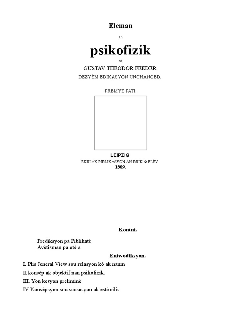 Psychophysics Elements by Fechner | PDF | Self-Improvement
