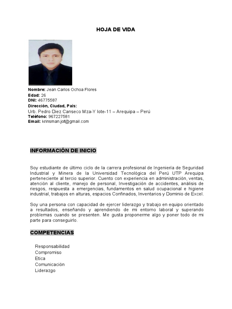 CV Jean Carlos Ochoa PDF | PDF