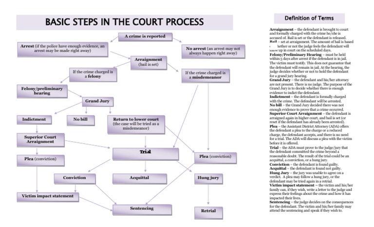 DV - Basic Steps in Court Process PDF | PDF | Hung Jury | Arraignment