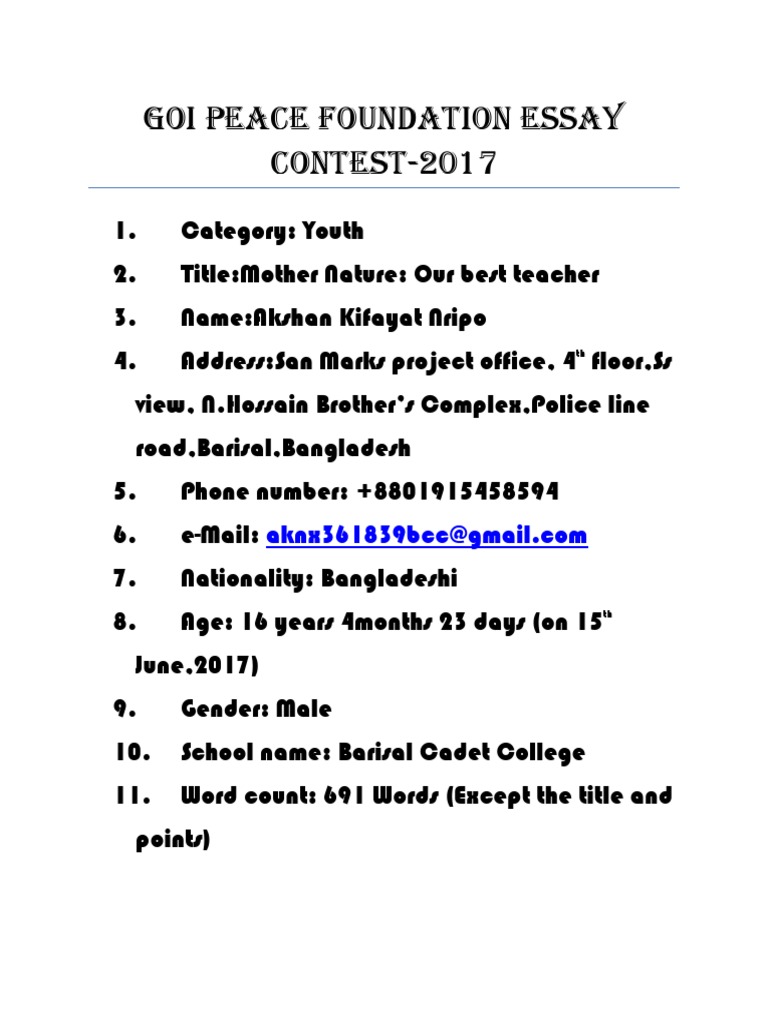 Mother Nature Our Best Teacher | PDF | Nature