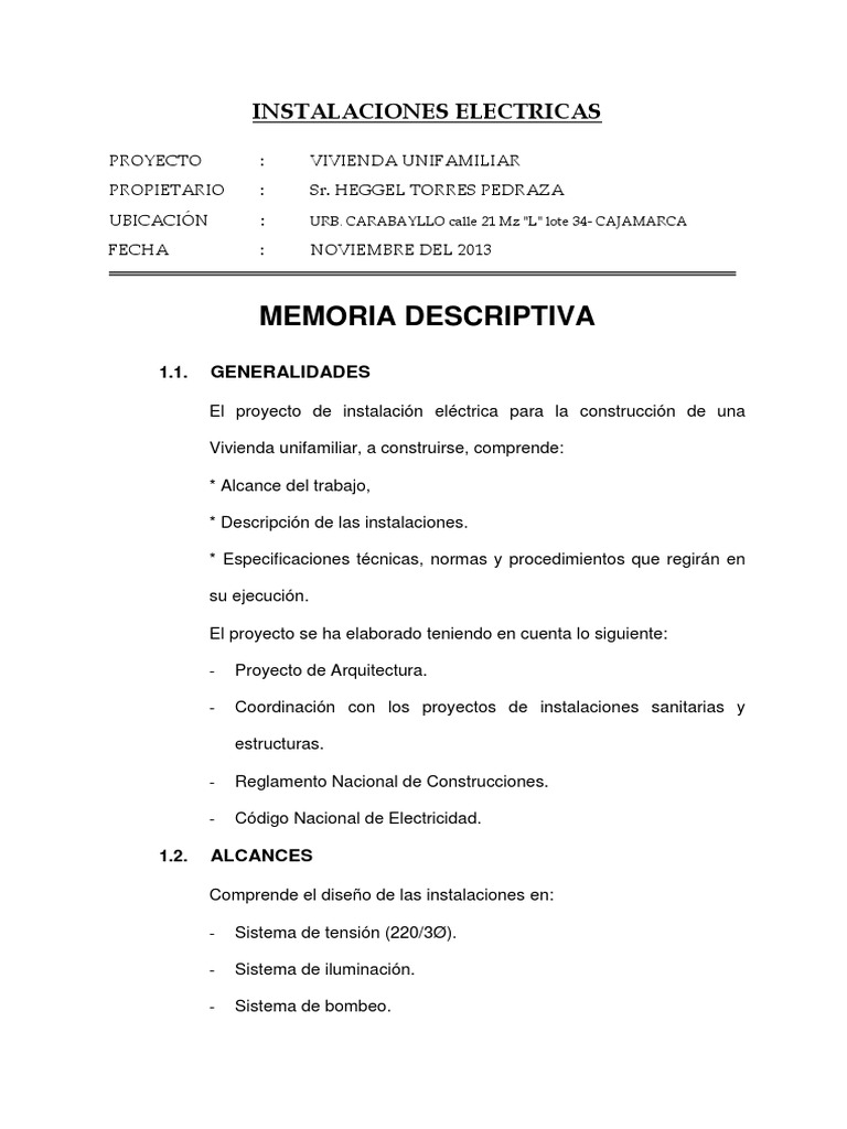Especificaciones Tecnicas Electricas | PDF | Tubería (transporte de fluidos) | Energia electrica
