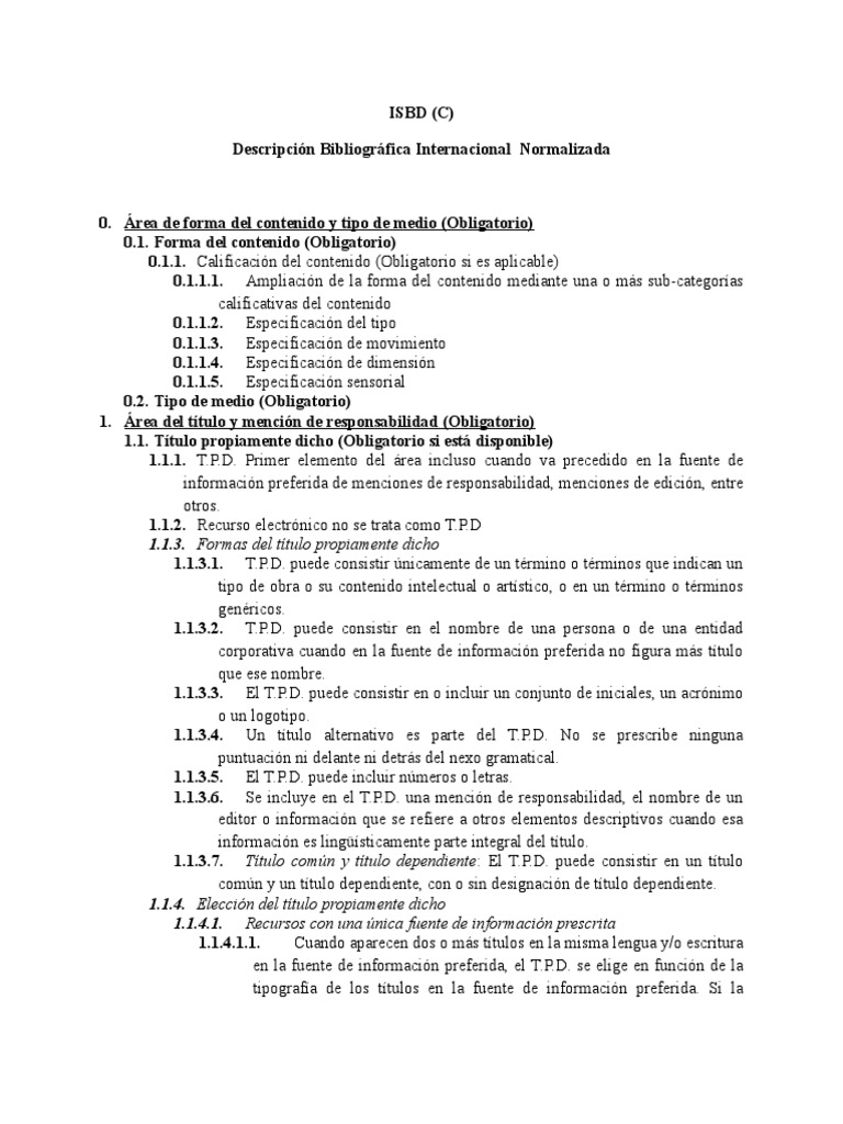 Esquema de Las Normas ISBD (C) | PDF | Soporte | Información
