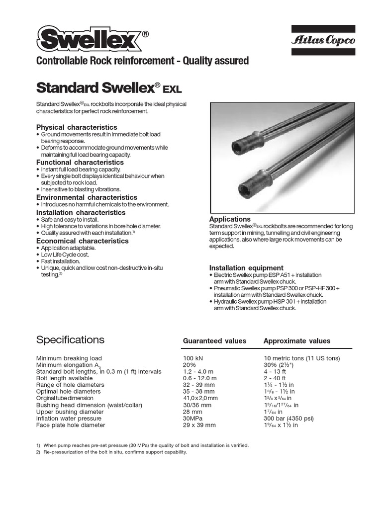 Pernos Swellex | PDF | Screw | Pump