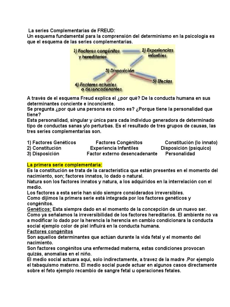 La Series Complementarias de FREUD | PDF | Psique (psicología) | Psicoanálisis