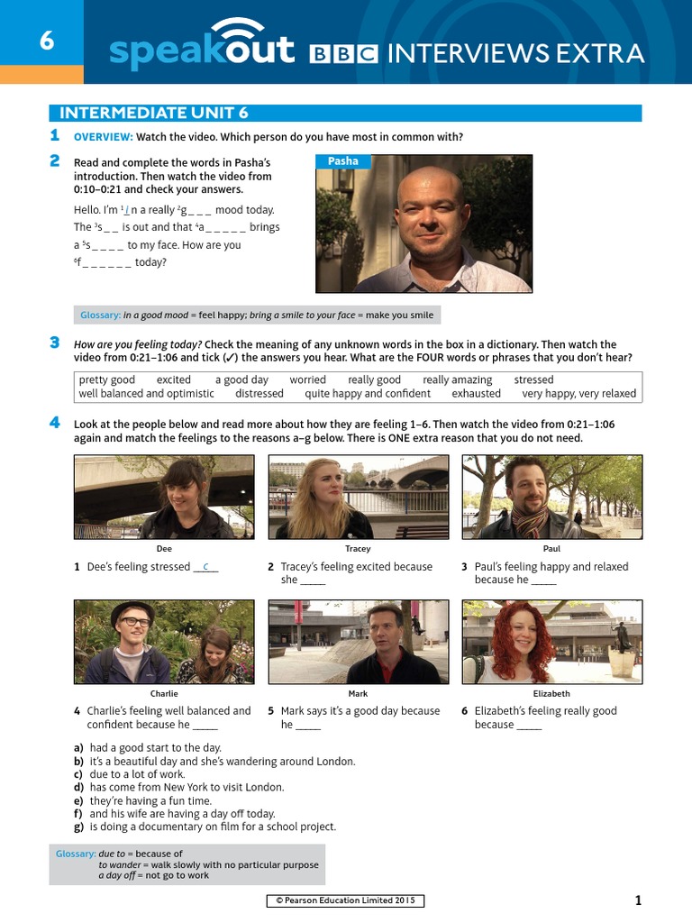 SO I U6 Interviews Worksheet | PDF | Optimism