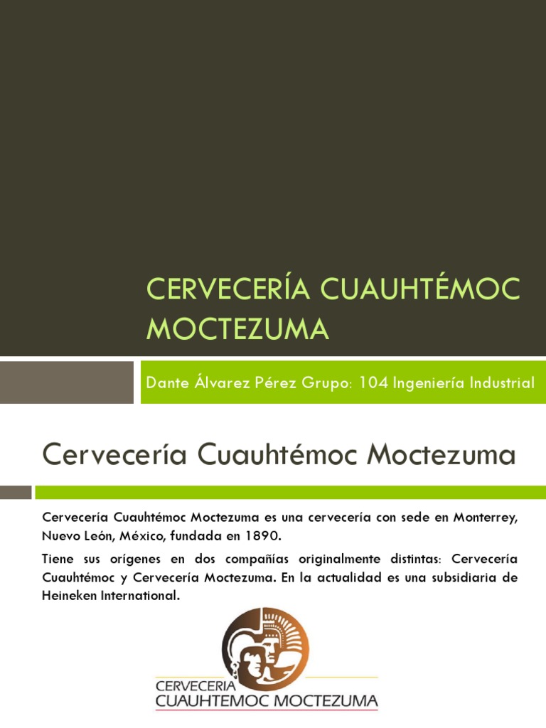 Cervecería Cuauhtémoc Moctezuma | PDF | Bebidas | Science