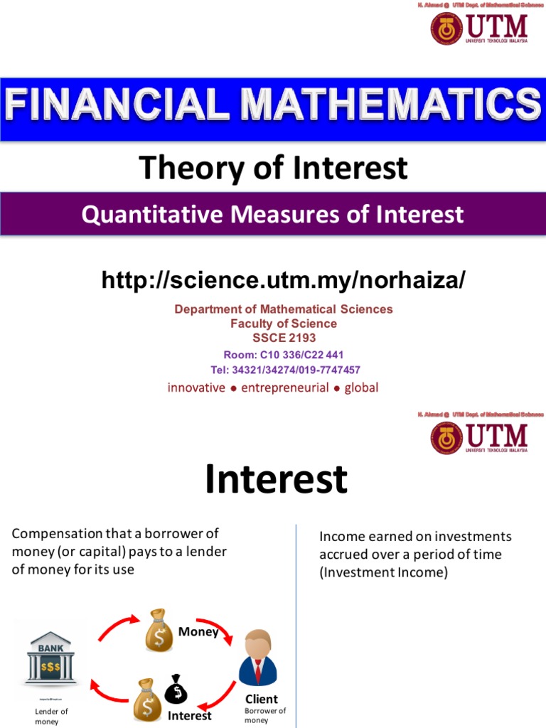 Financial Mathematics 1 | PDF | Present Value | Interest
