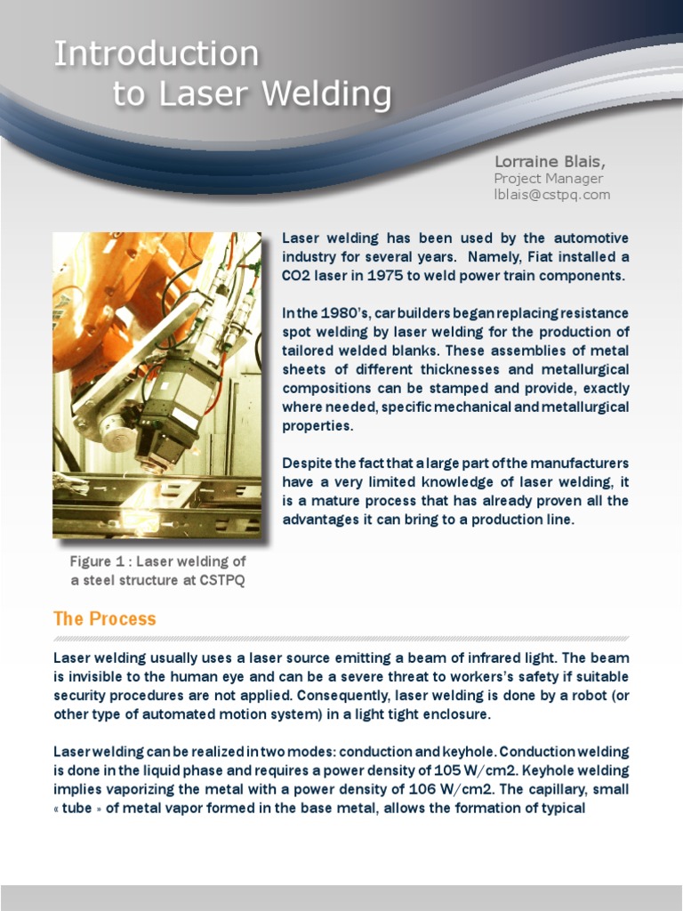 Overview of Laser Welding Techniques | PDF | Laser | Welding