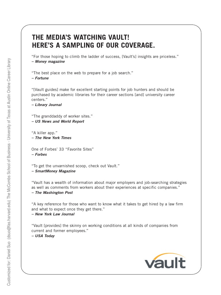 Vault Guide - Private Equity and Hedge Fund Interviews | PDF ...