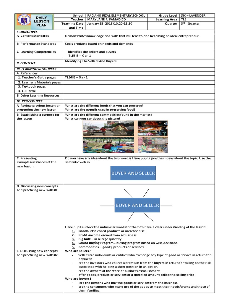 IDENTIFYING THE SELLER AND THE BUYER.docx | Sales | Retail