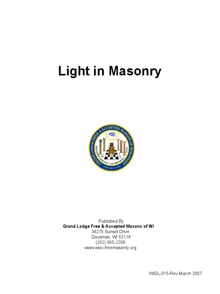 Light in Masonry | PDF | Freemasonry | Masonic Lodge