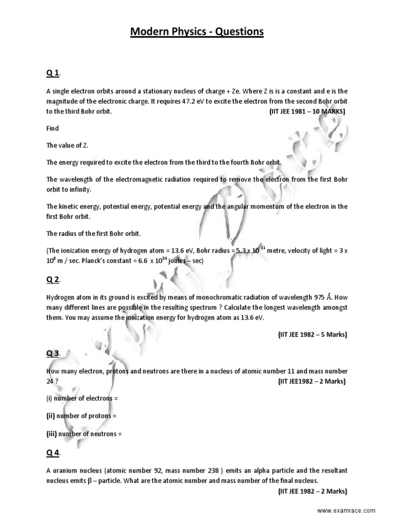 Richard Modern Physics Solved Questions | PDF | Atoms | Electronvolt