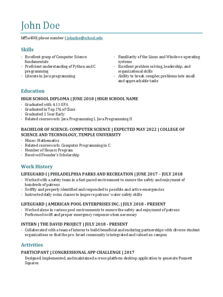John Doe's Fake CV and Skills Overview | PDF