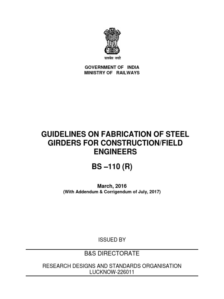 Bs 110 (R) With A&c Guidelines For Fabrication of Steel Girder ...