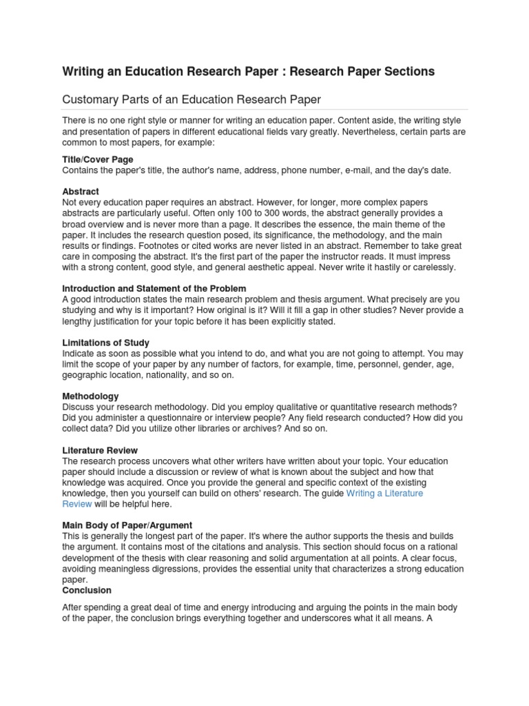 Education Research Paper Guide | PDF | Qualitative Research | Justification