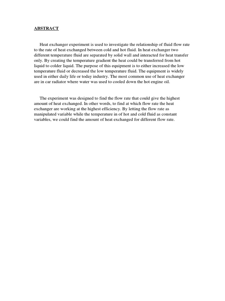 Heat Exchanger Lab Report | PDF | Heat Transfer | Heat Exchanger