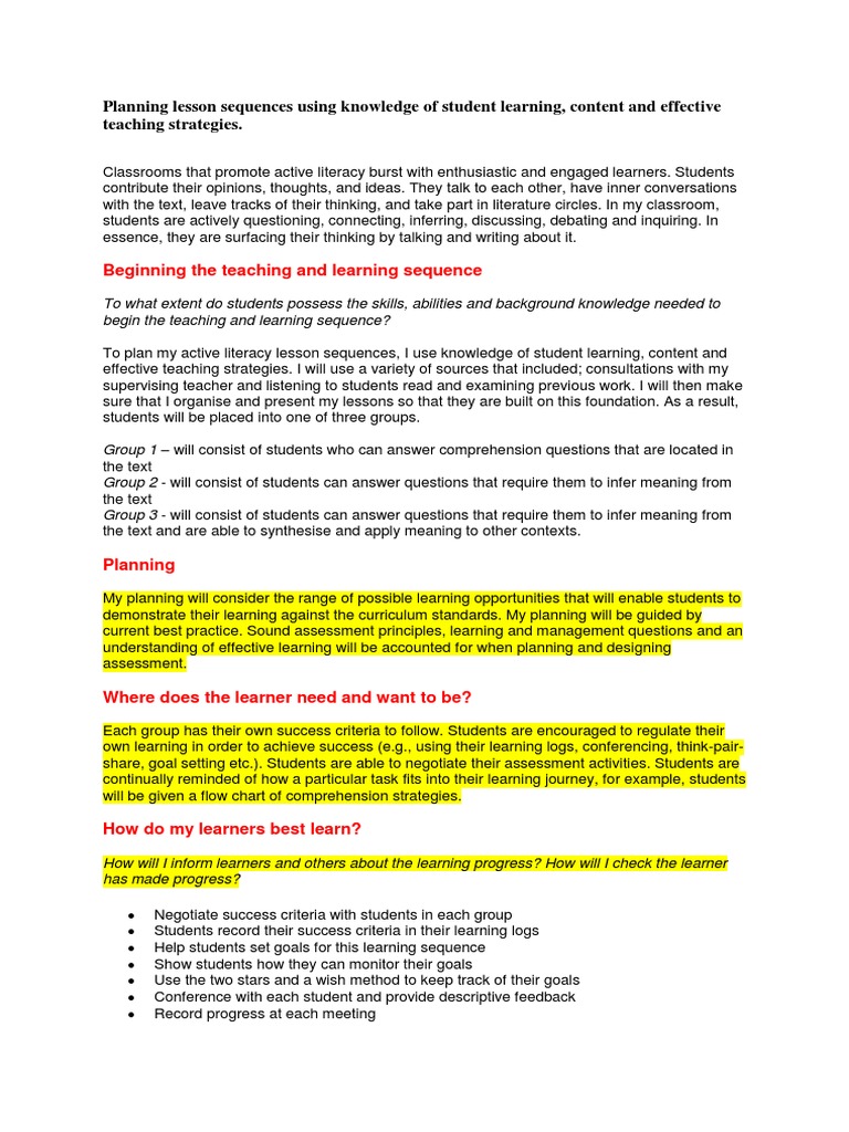 Active Literacy Lessons | PDF | Reading Comprehension | Learning