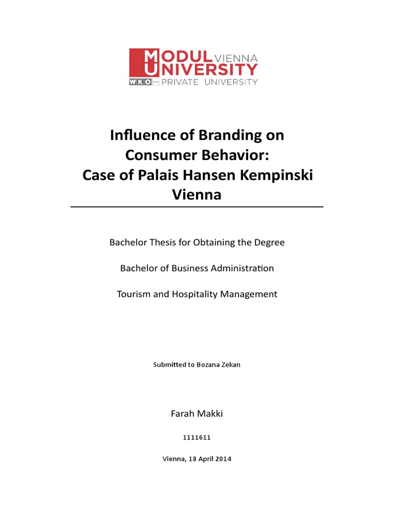 FarahMakki BBA Thesis | PDF | Brand | Motivation