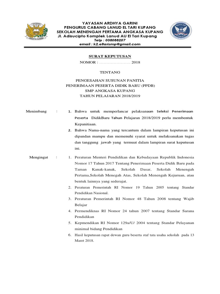 SK PPDB 2018.2019 | PDF