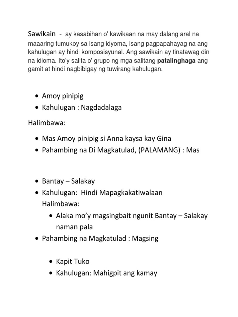 Project in Filipino 8 | PDF