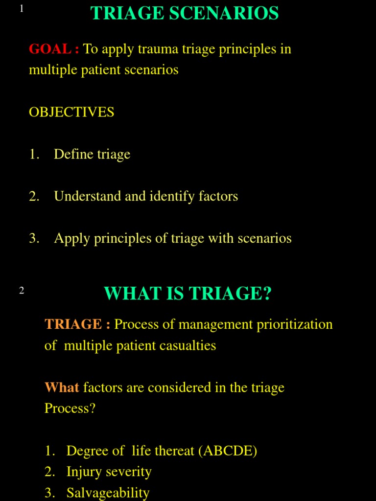 Triage Scenarios | PDF