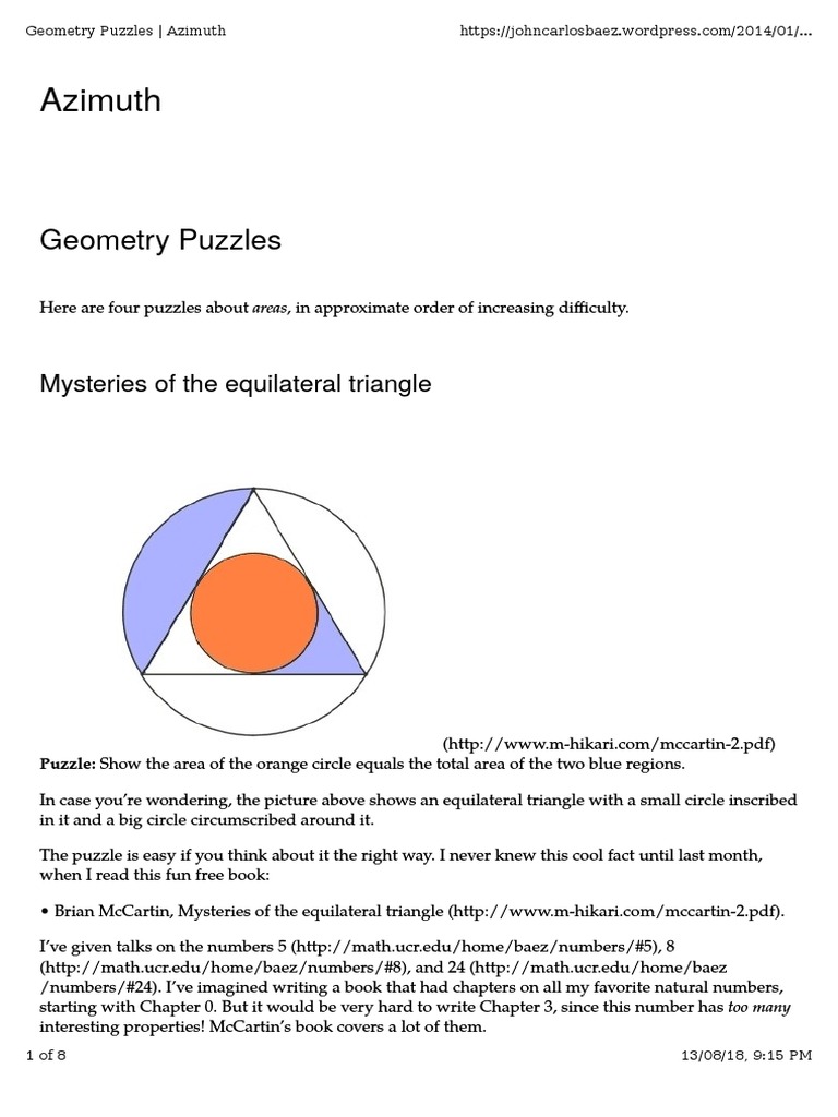 Geometry Puzzles | PDF | Area | Frequency Modulation