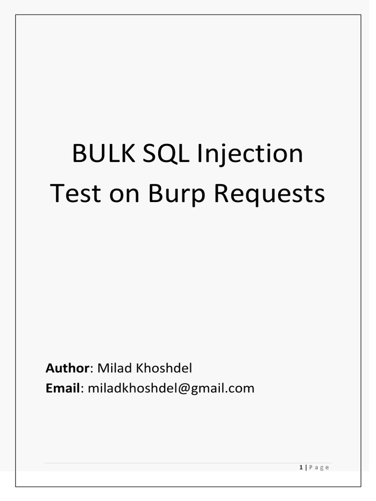 Bulk Sql Injection Using Burp To Sqlmap Data Management Software