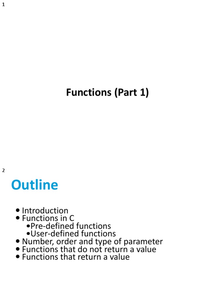 Lecture 5 - Function Part I | PDF | Subroutine | Scope (Computer Science)