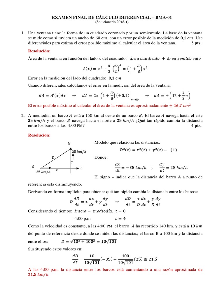 Solucionario EF 2018-1 FIA UNI | PDF | Análisis matemático | Enseñanza de matemática