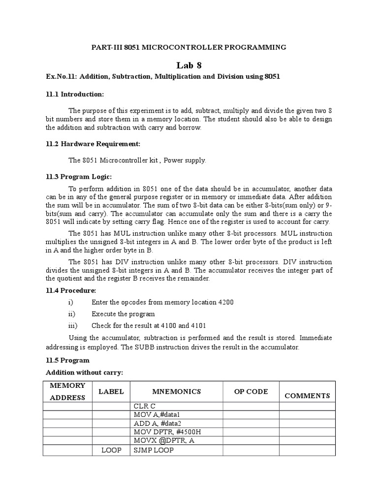 PART 3 - 8051 Miccontroller Programming | PDF | Binary Coded Decimal | Assembly Language