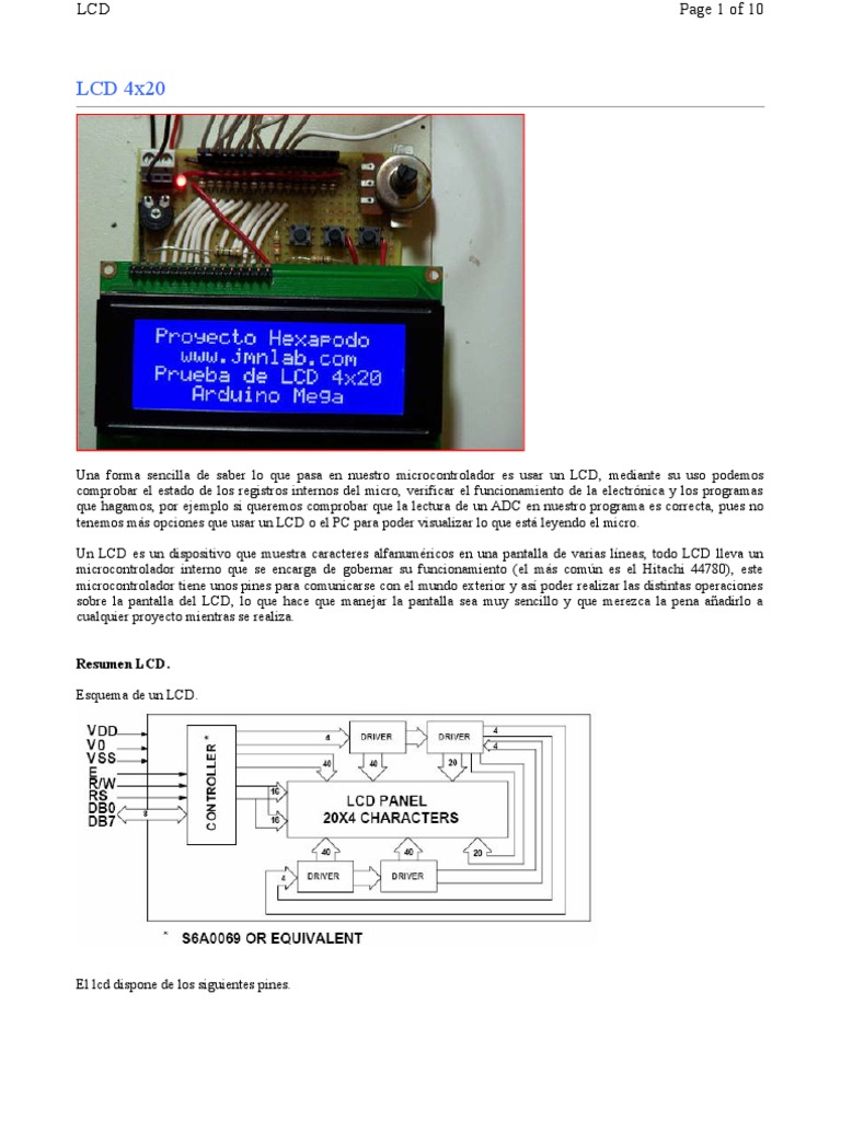 LCD | PDF | Microcontrolador | Pantalla de cristal líquido