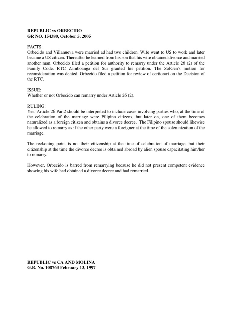 Annulment Landmark Cases (Digest) | PDF | Marriage | Annulment