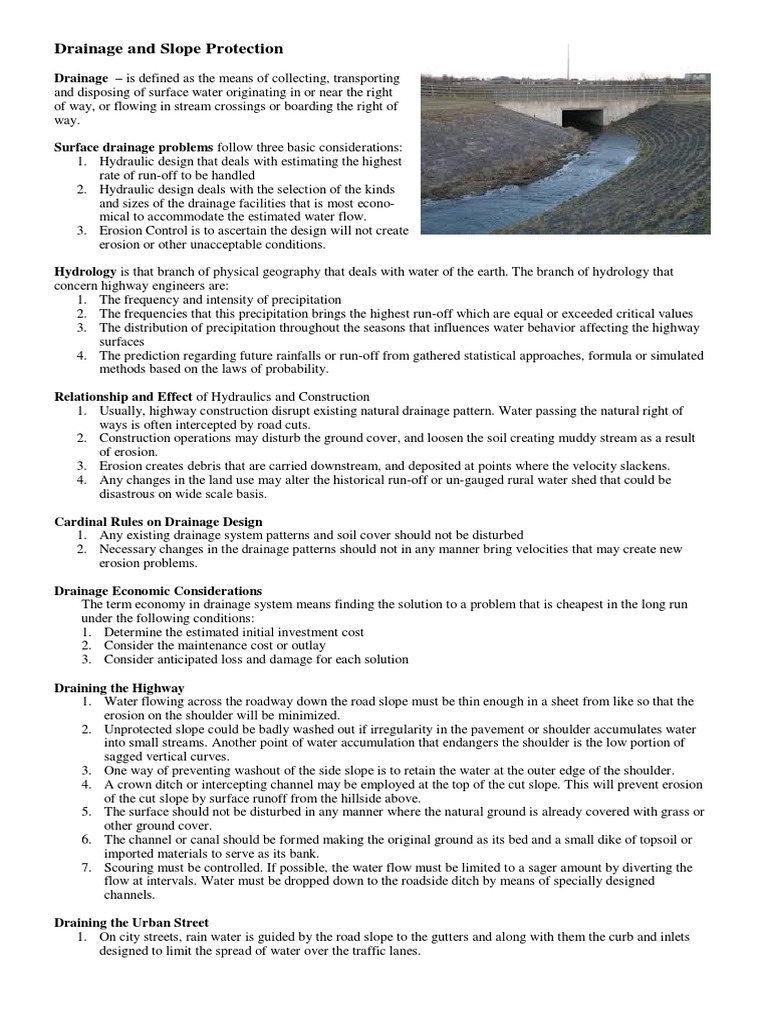 Drainage and Slope Protection PDF | PDF | Surface Runoff | Pipe (Fluid ...
