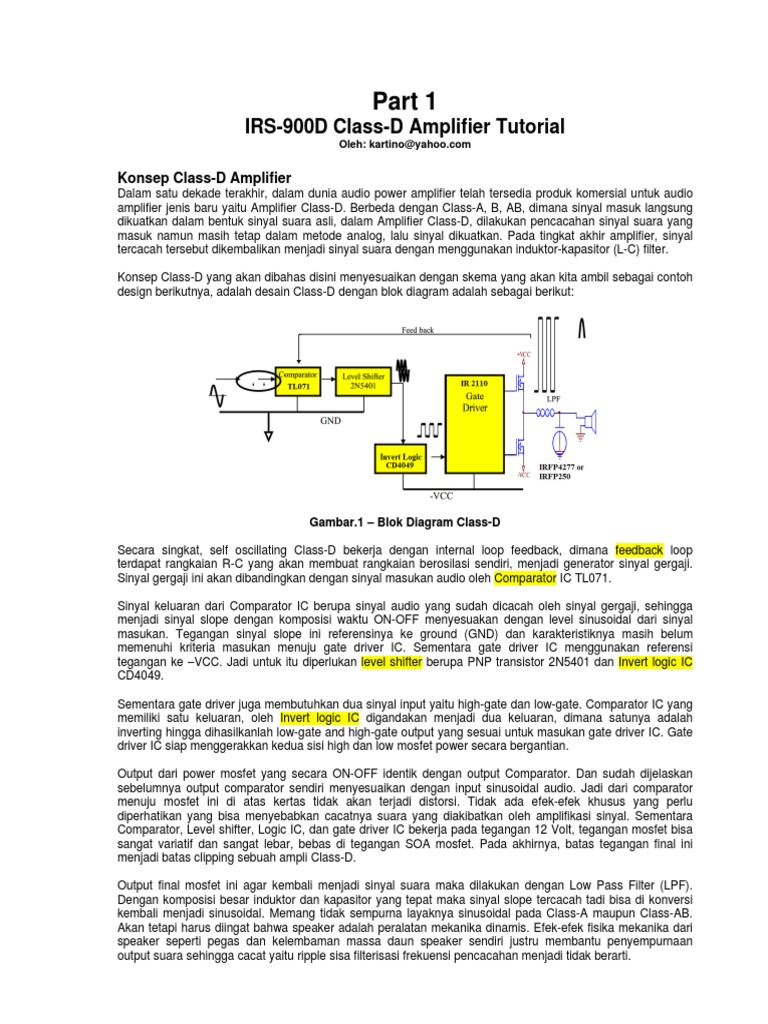 Tutorial Amplifier Class-D IRS-900D | PDF