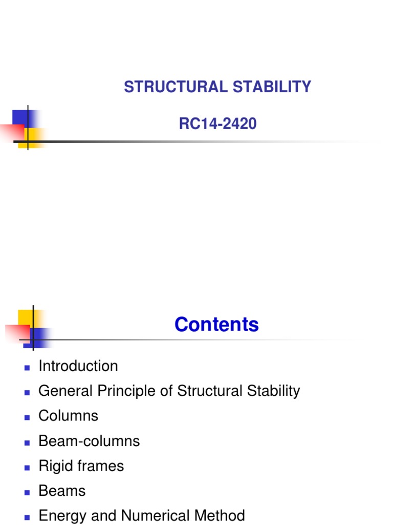 Structural Stability Course | PDF | Buckling | Deformation (Engineering)