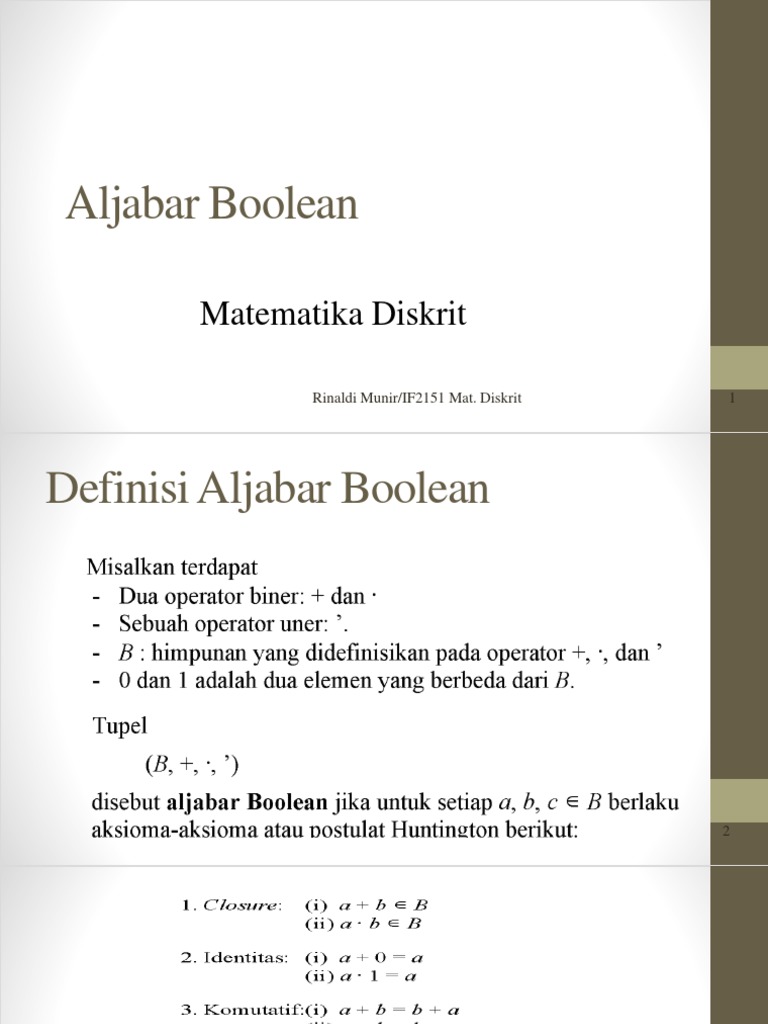 Aljabar Boolean | PDF