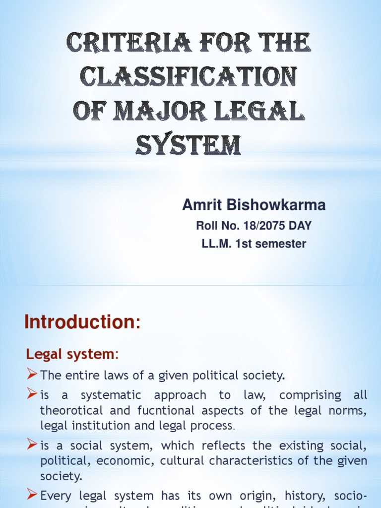 Classification Criteria of Legal Systems | PDF | System | Ideologies