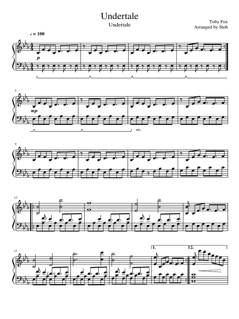 Undertale Undertale Piano PDF | PDF | Leisure | Sports