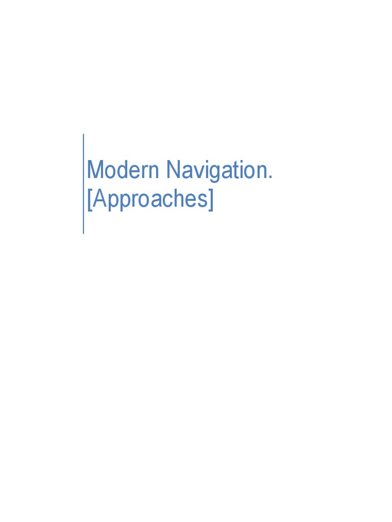 Modern Navigation Approaches | PDF | Global Positioning System | Navigation