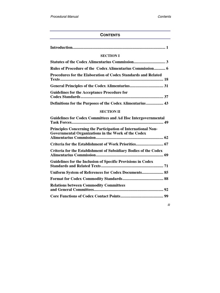 Codex Alimentarius Procedural Manual | PDF | World Health Organization ...