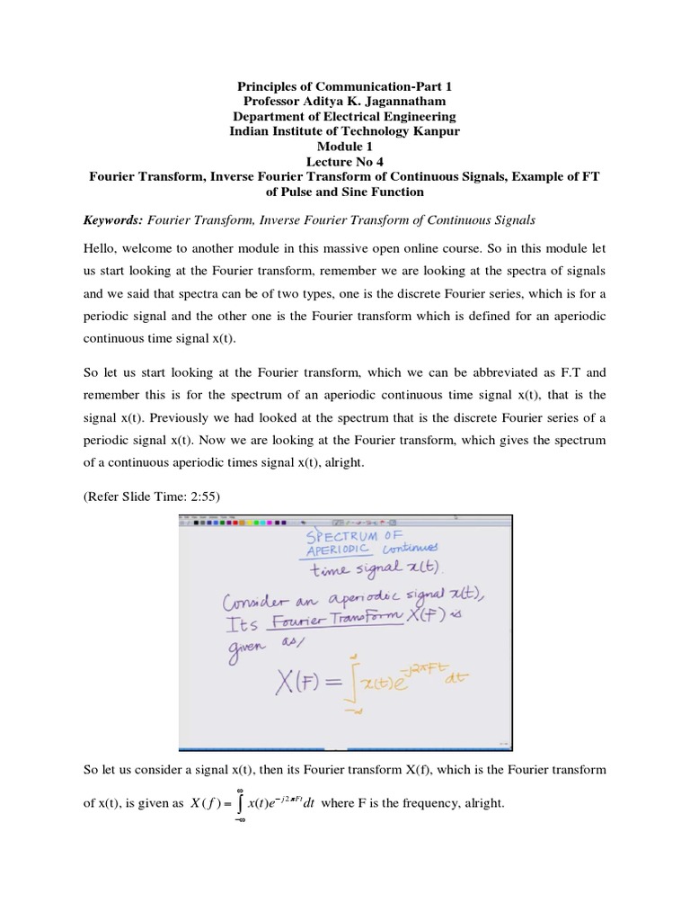 Lec 04 PDF | PDF | Spectral Density | Fourier Transform