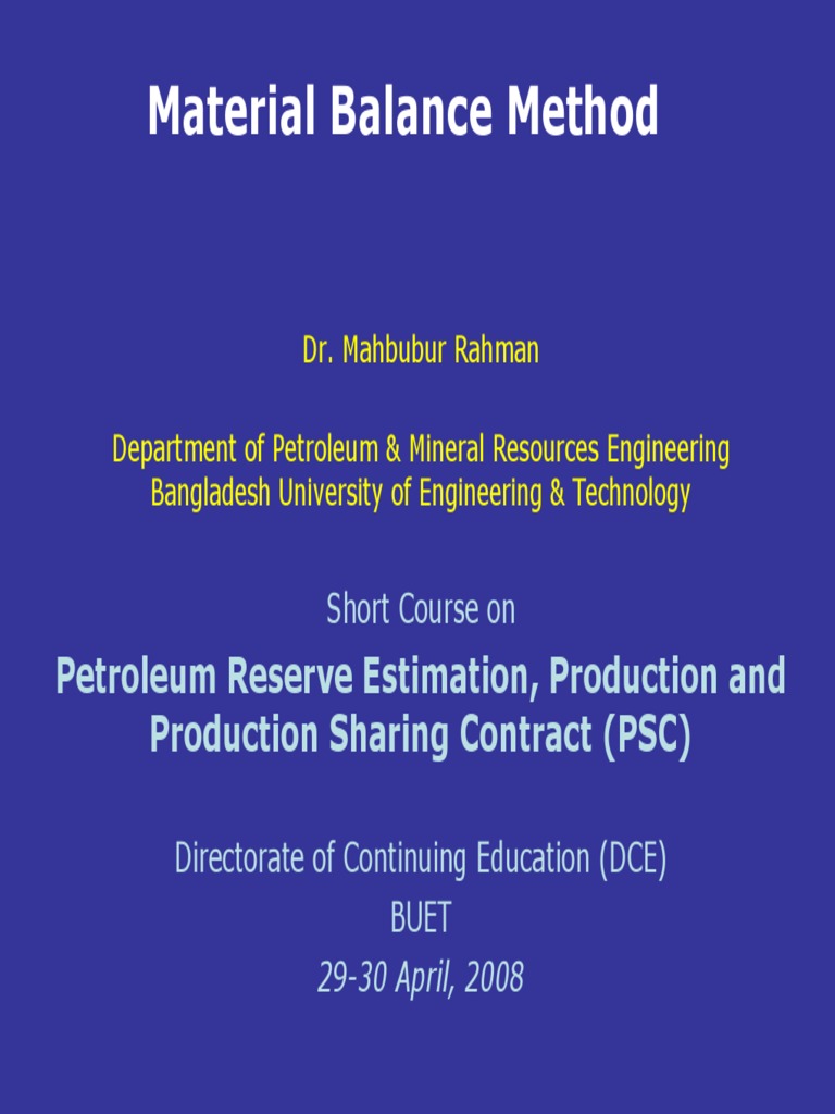 Material Balance in Petroleum Reserves | PDF | Petroleum Reservoir ...