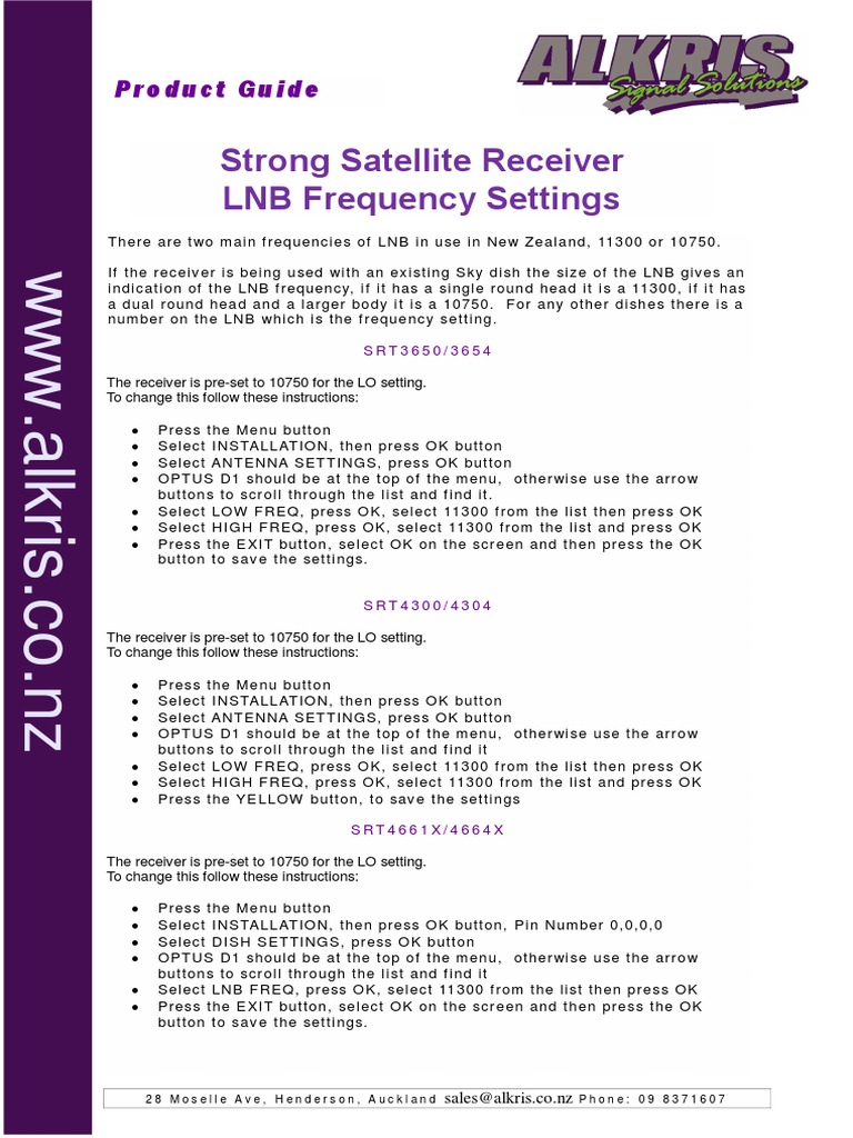 LNB Frequency Settings Guide | PDF