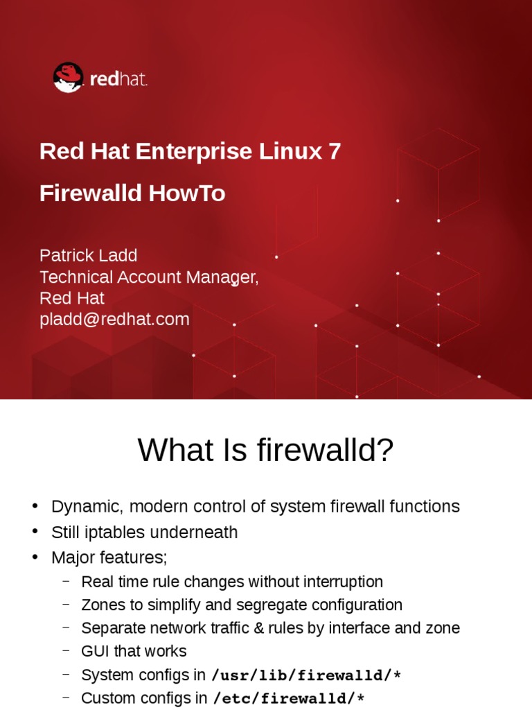 Red Hat Enterprise Linux 7 Firewalld HowTo Guide | PDF | Firewall (Computing) | Port (Computer ...