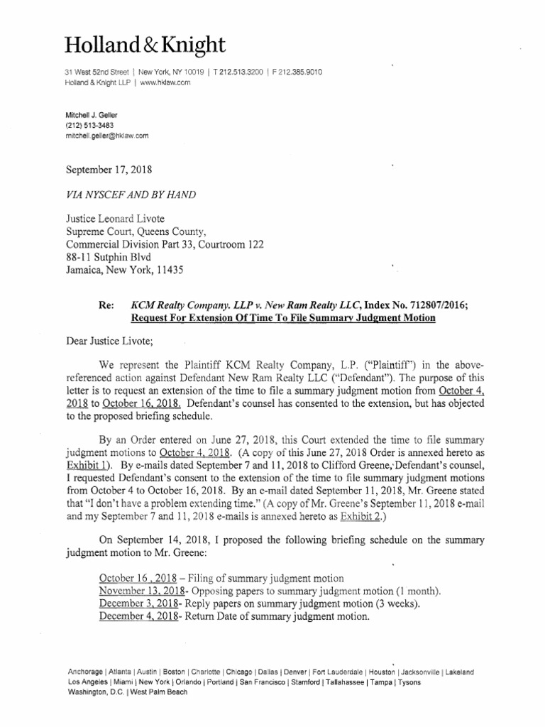 2016 KCM Realty Company L V KCM Realty Company L Letter Correspond 101 ...