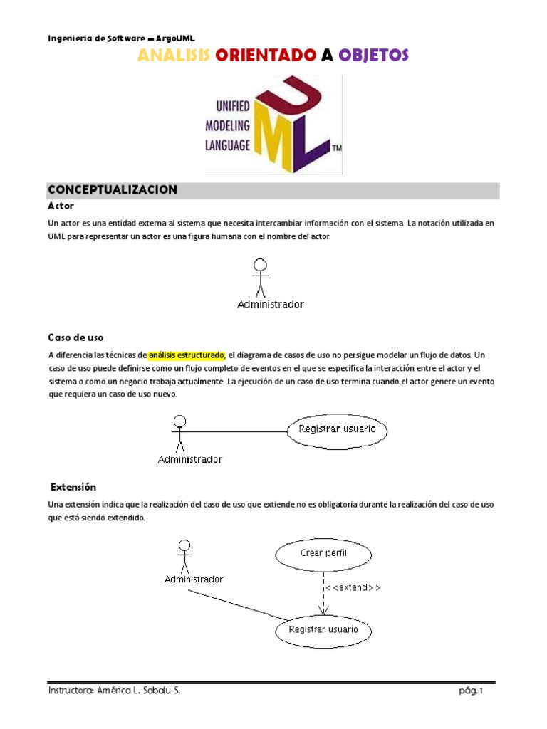 Guia de Laboratorio N 2 Argouml | PDF | Objeto (informática) | Caso de uso