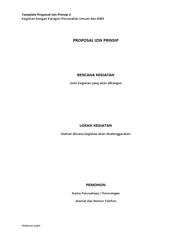 Formulir Dan Template Proposal IP 2 (Perumahan) PDF | PDF