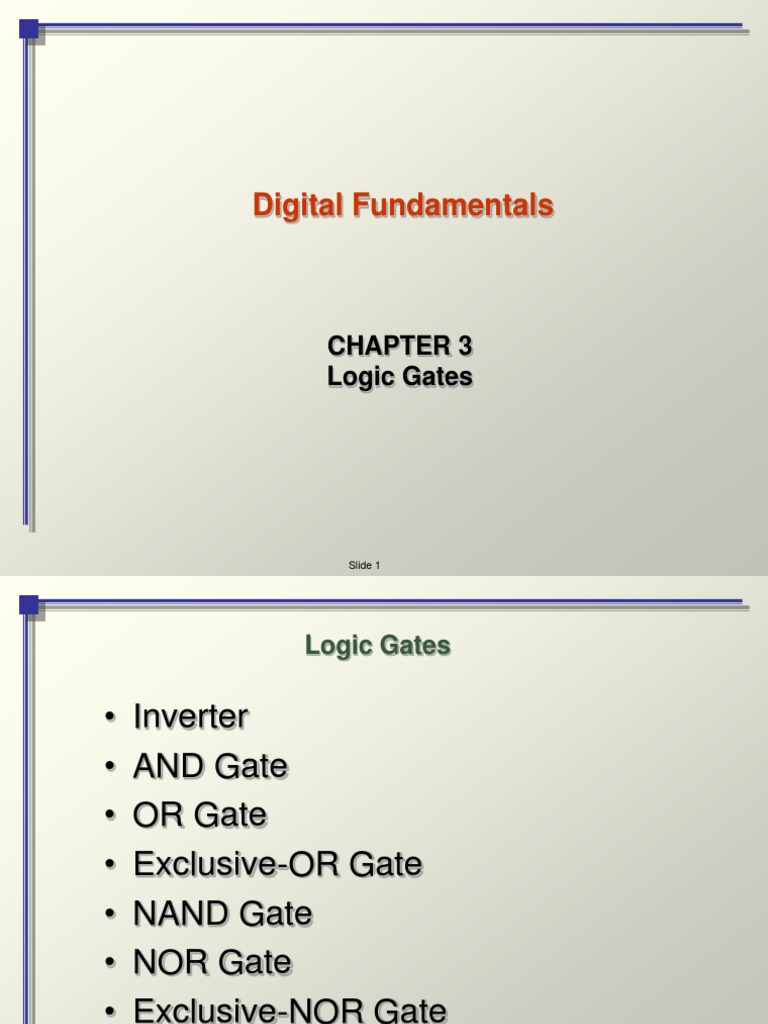 Digital Fundamentals: Logic Gates | PDF | Logic Gate | Logic